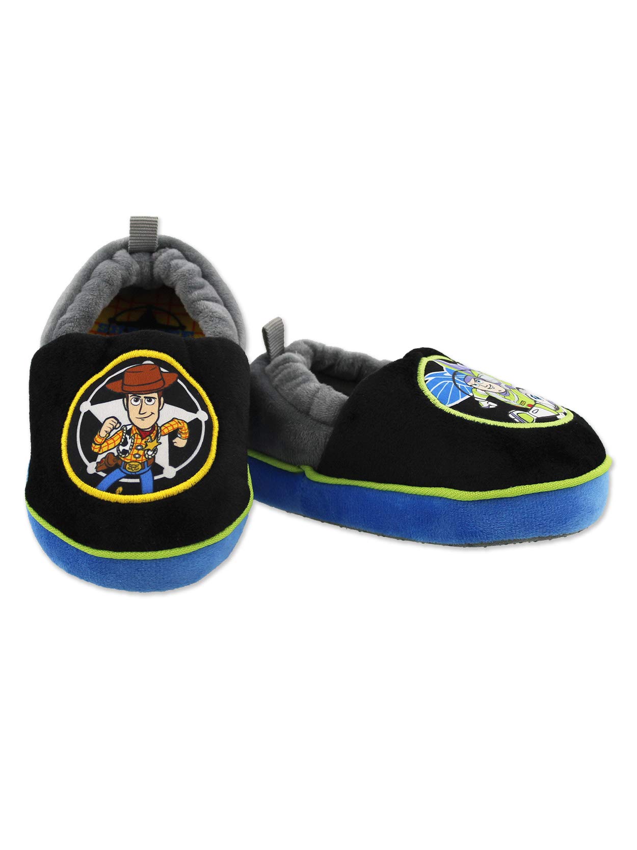 Toy Story Woody Buzz Boys Toddler A-Line Slippers (7-8 M US Toddler, Black)