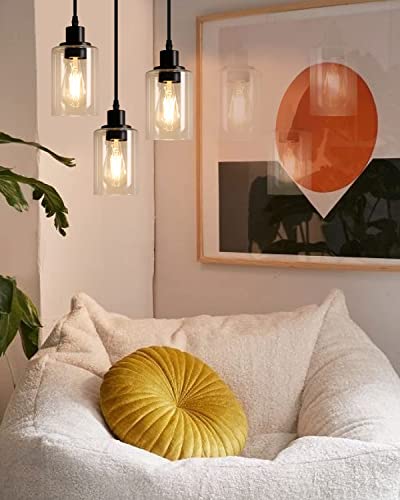 4 Pack Clear Glass Lamp Shade, 5.5in High, 3.5in Diameter, 1.65inch Fitter, Cylinder Glass Shades Replacement Lampshade Covers for Chandelier Vanity Wall Sconces Light Fixture High Transmittance