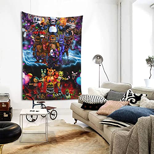 GIMCJOK Five Horror Nights Video At Game Freddy'S Tapestry For Dorm Room,Cute Tapestries Wall Hanging Background Decoration Profession Hanging Blanket Tapestry Curtains- Halloween Tapestry 60x40in