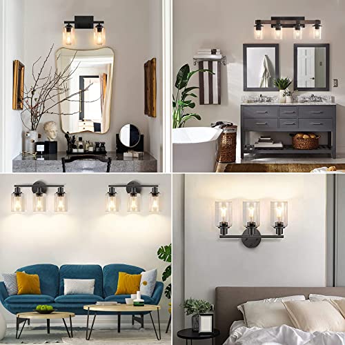 4 Pack Clear Glass Lamp Shade, 5.5in High, 3.5in Diameter, 1.65inch Fitter, Cylinder Glass Shades Replacement Lampshade Covers for Chandelier Vanity Wall Sconces Light Fixture High Transmittance