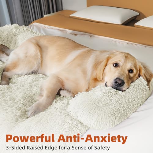 Mora Pets Dog Couch Bed for Furniture Protector Waterproof Dog Mat with Removable Washable Cover and Anti-Slip Bottom Bolster Plush Pet Sleeping Mattress for Large Medium Small Dogs