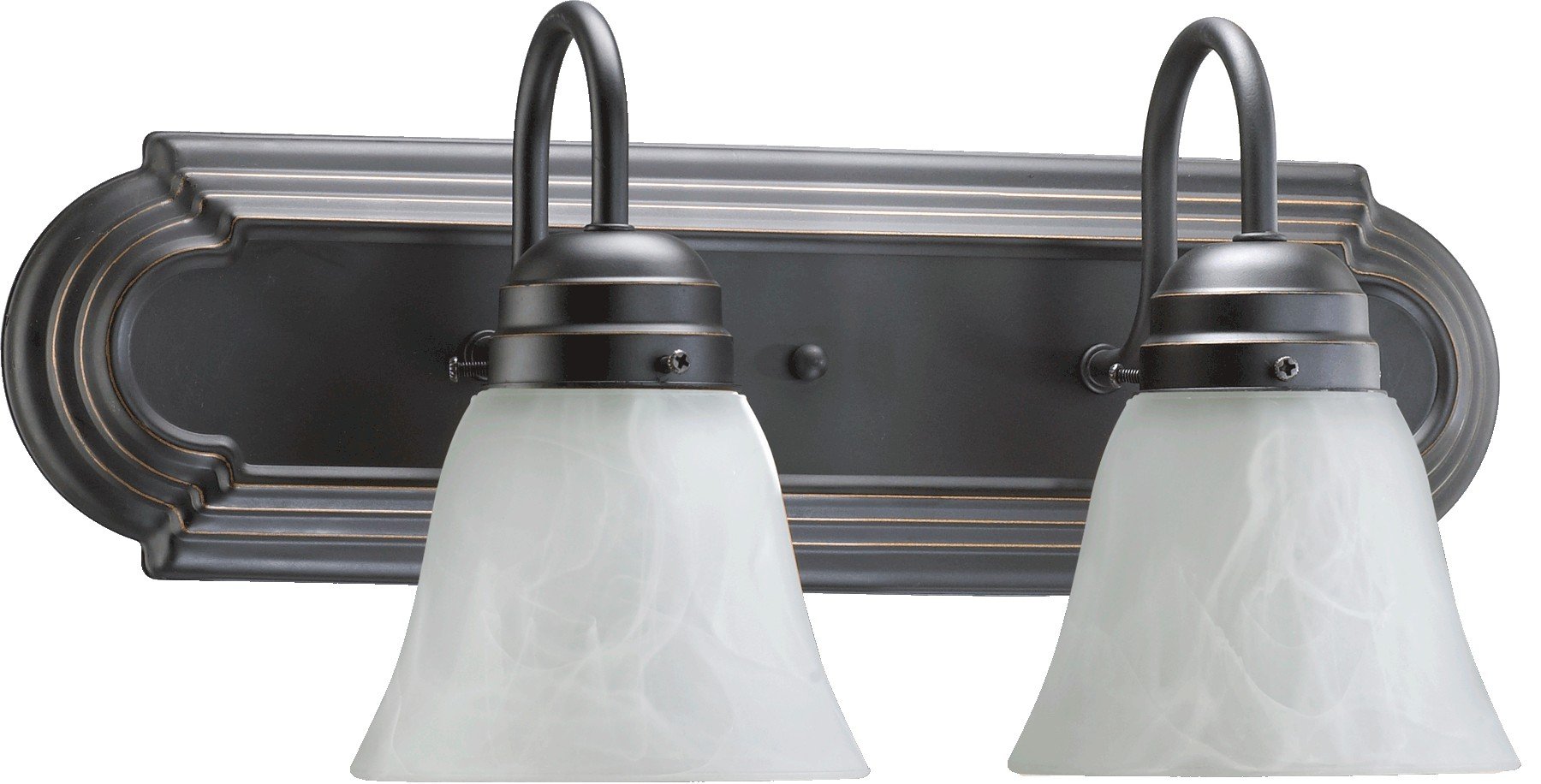 Quorum International 5094-2-195 Vanity Lights with Alabaster Swirl Glass Shades, Old World