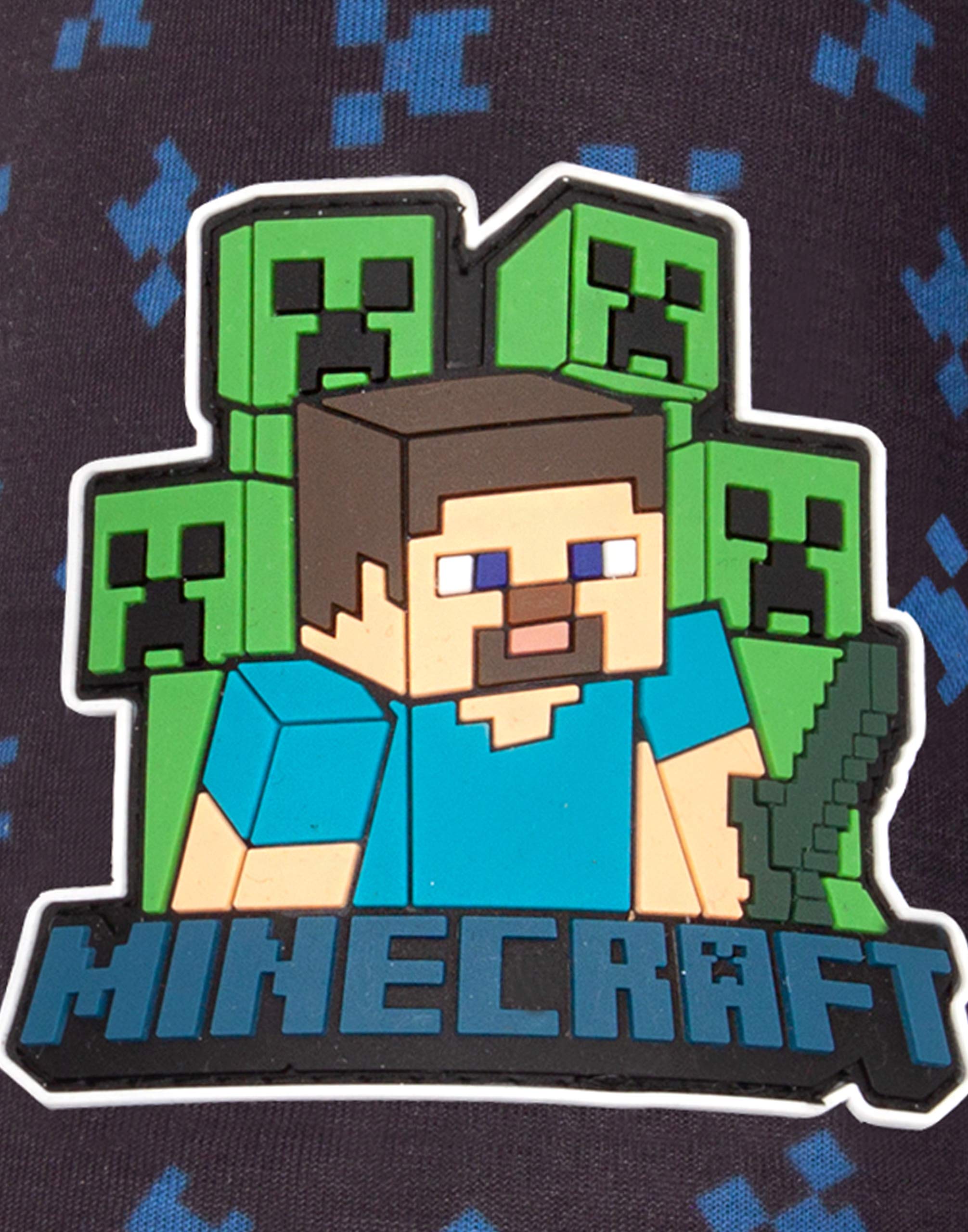 Minecraft Slippers Boys Kids Blue Creeper vs Zombie TNT House Shoes 1.5 US