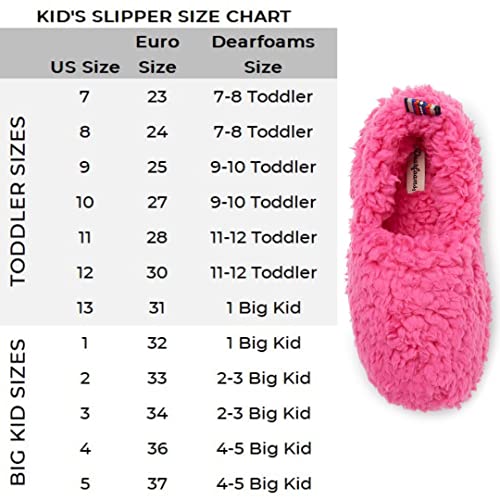 Dearfoams Kids Washable Skye Pile Closed Back Slipper, Paradise Pink, US 9-10 Unisex Toddler