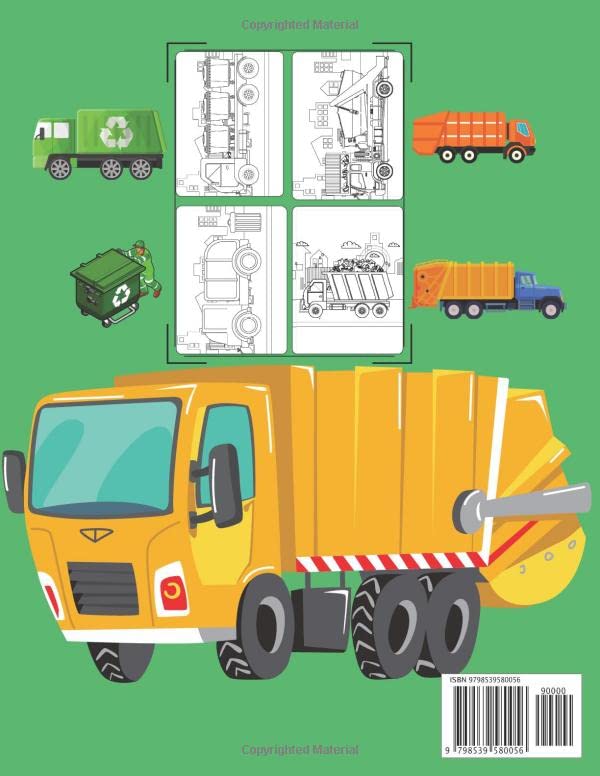 Garbage Truck Coloring Book: Astonishing Gift For Kids Who Love Trucks!| trash truck coloring book