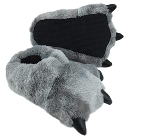 Young Fine Novelty 3D Warm Soft Claw Slipper for Kids(ZW41987-2/3) Grey