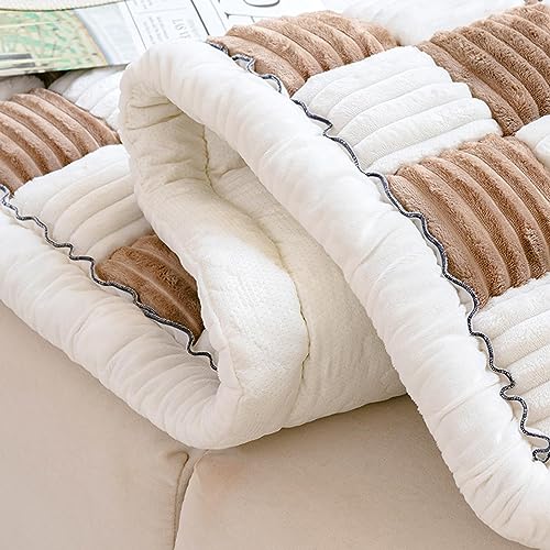 TTEDMO Funny Fuzzy Cream-Coloured Large Plaid Square Pet Mat Bed Couch Cover, 27.5x70.8 in