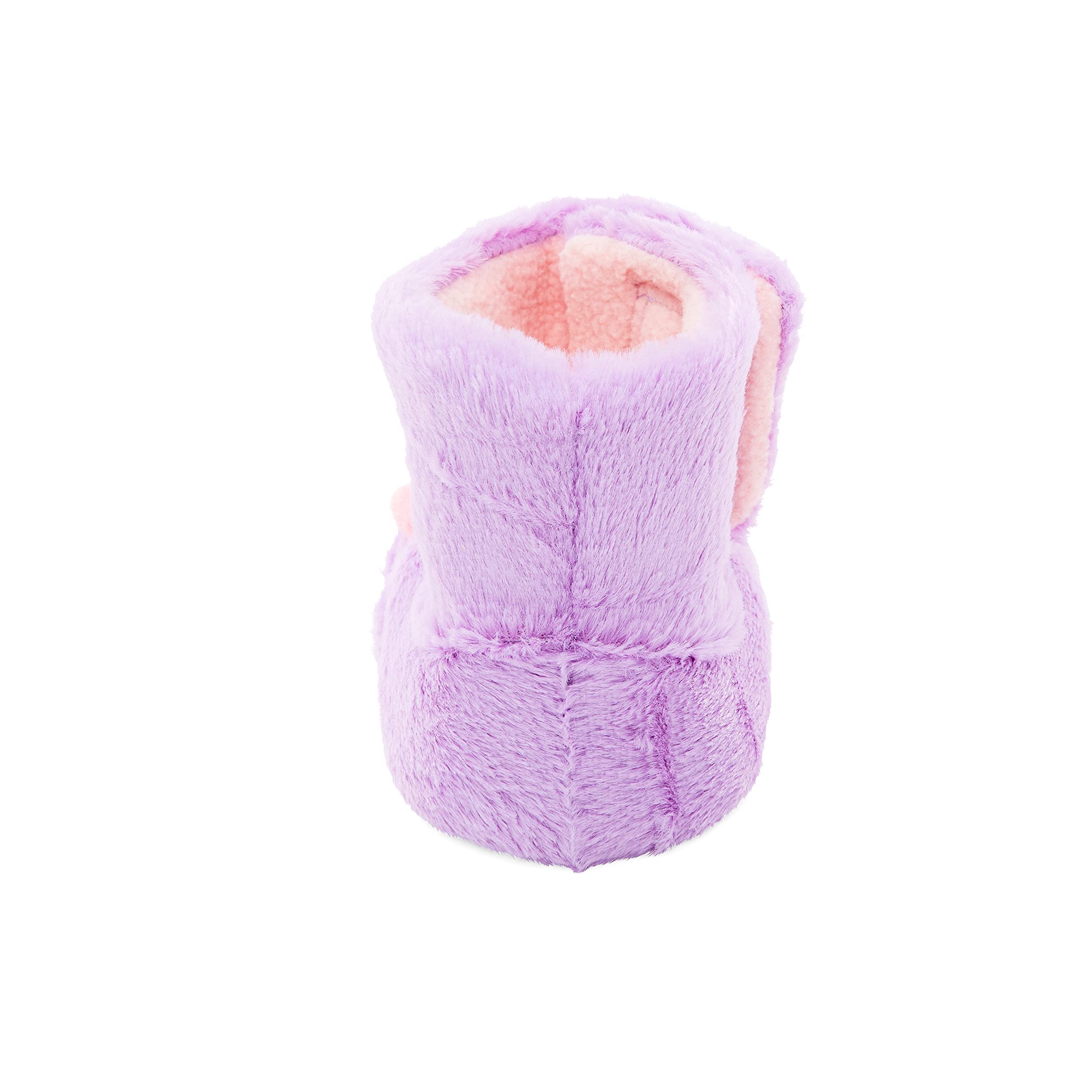 Simple Joys by Carter's Unisex Babies and Toddlers Fuzzy Slipper, Lilac, Owl, X-Large Little Kid