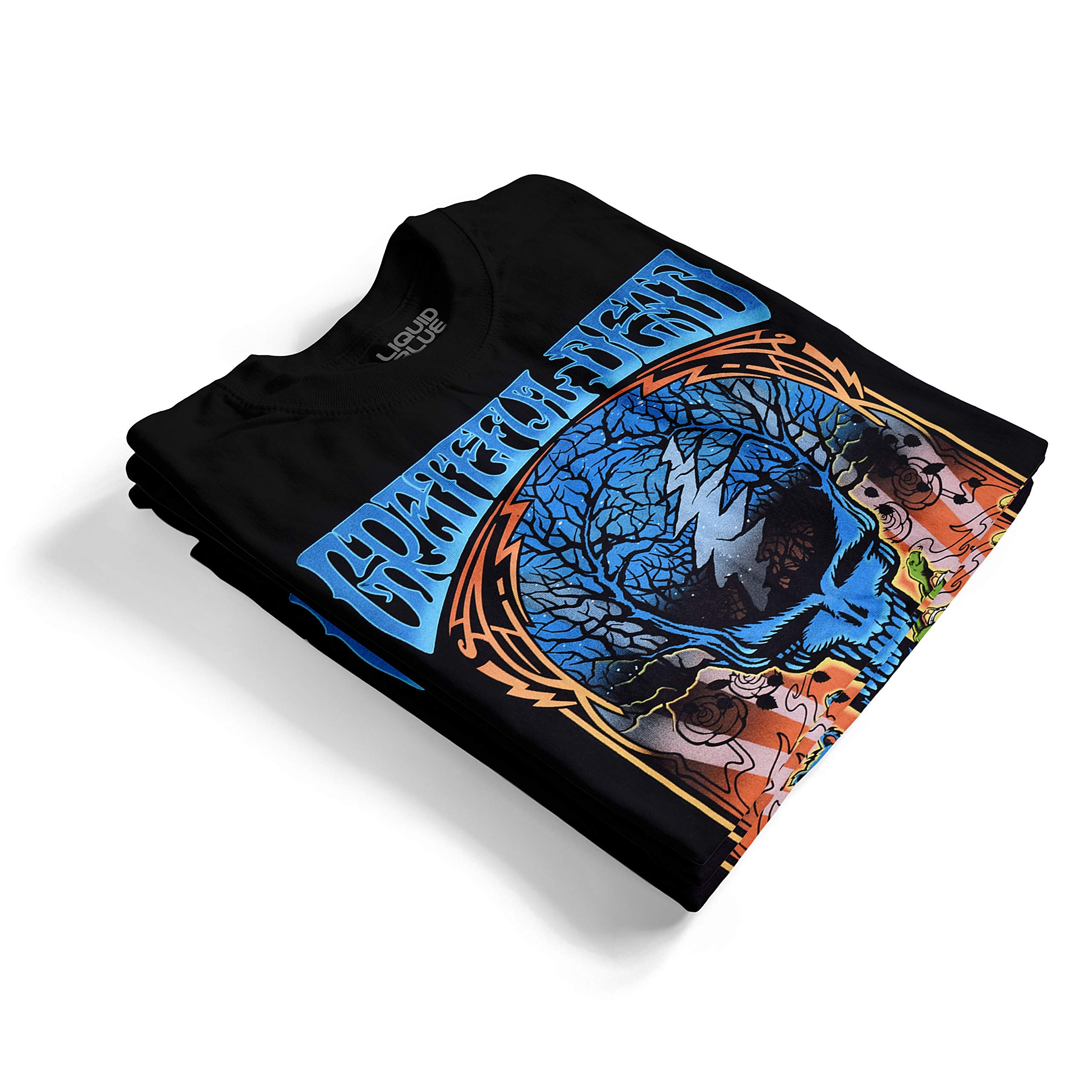 Liquid Blue Unisex-Adult Standard Grateful Halloween Dead Berkeley'84 SS Tee, Black, XX-Large
