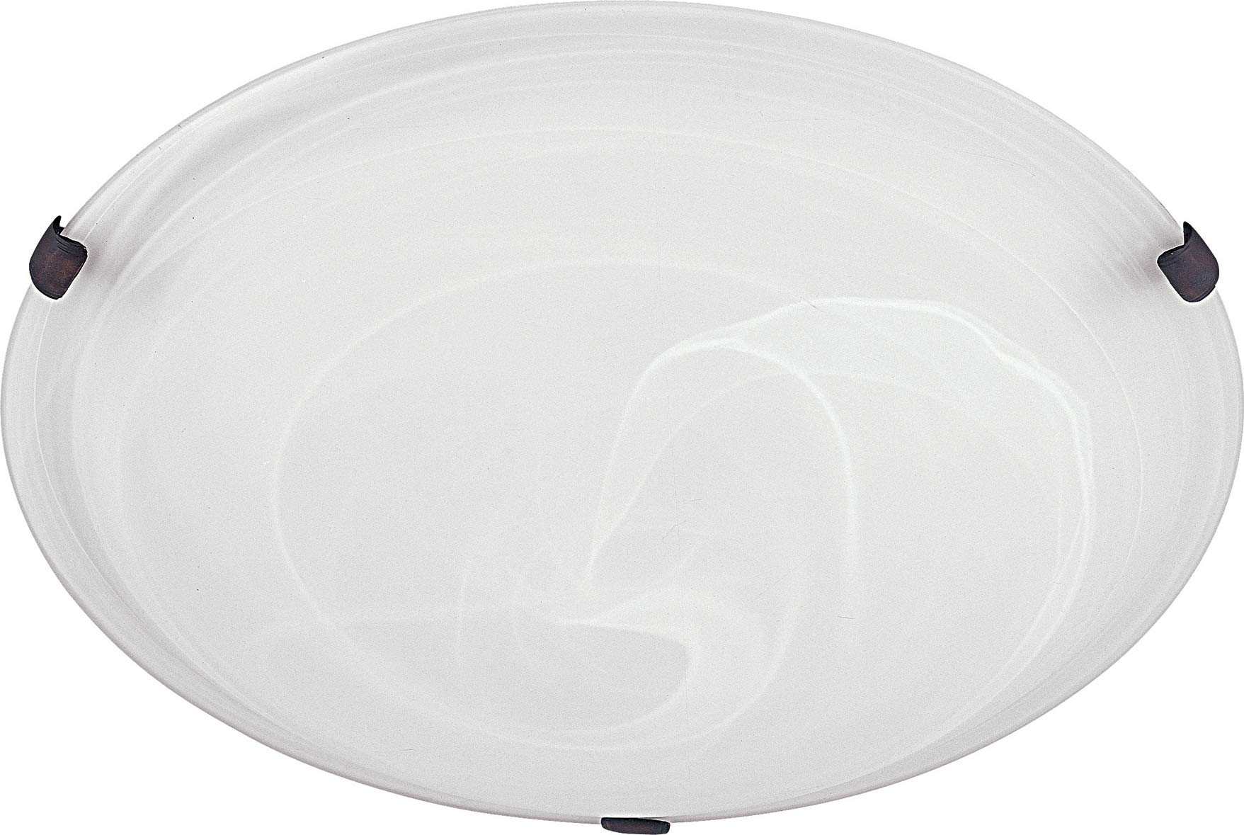 Capital Lighting 2820FF-AL Alan Modern White Faux Alabaster Glass Flush Mount, 4-Light 240 Total Watts, 6" H x 20" W, Mediterranean Bronze/Matte Nickel
