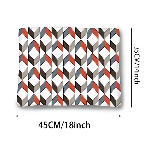 Charcoal Grey White Soft Warm Pet Throw Blanket for Pet Geometric Triangles Squares for Pets Beds Pets Blankets and Kennel Red Black 14" x 18"