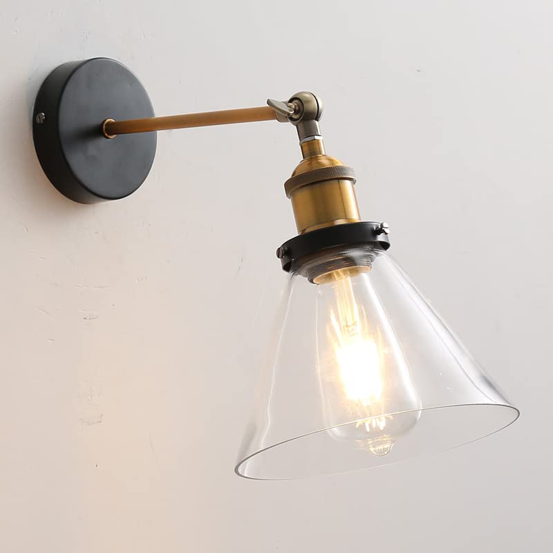 Handcrafted Industrial Glass Lampshade With High Light Transmission for Edison Bulbs,Perfect Replacement for Ceiling lights,Pendant Lamp,Vanity Lights,and Wall Sconces(2-Pack)