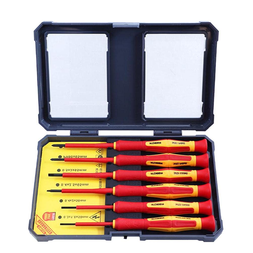 Screwdriver Set 1000V 6 Pieces Screwdrivers Insulating Screwdriver Kit 1000V Slotted Screw Screwdriver Sets Electrician Screwdriver Set