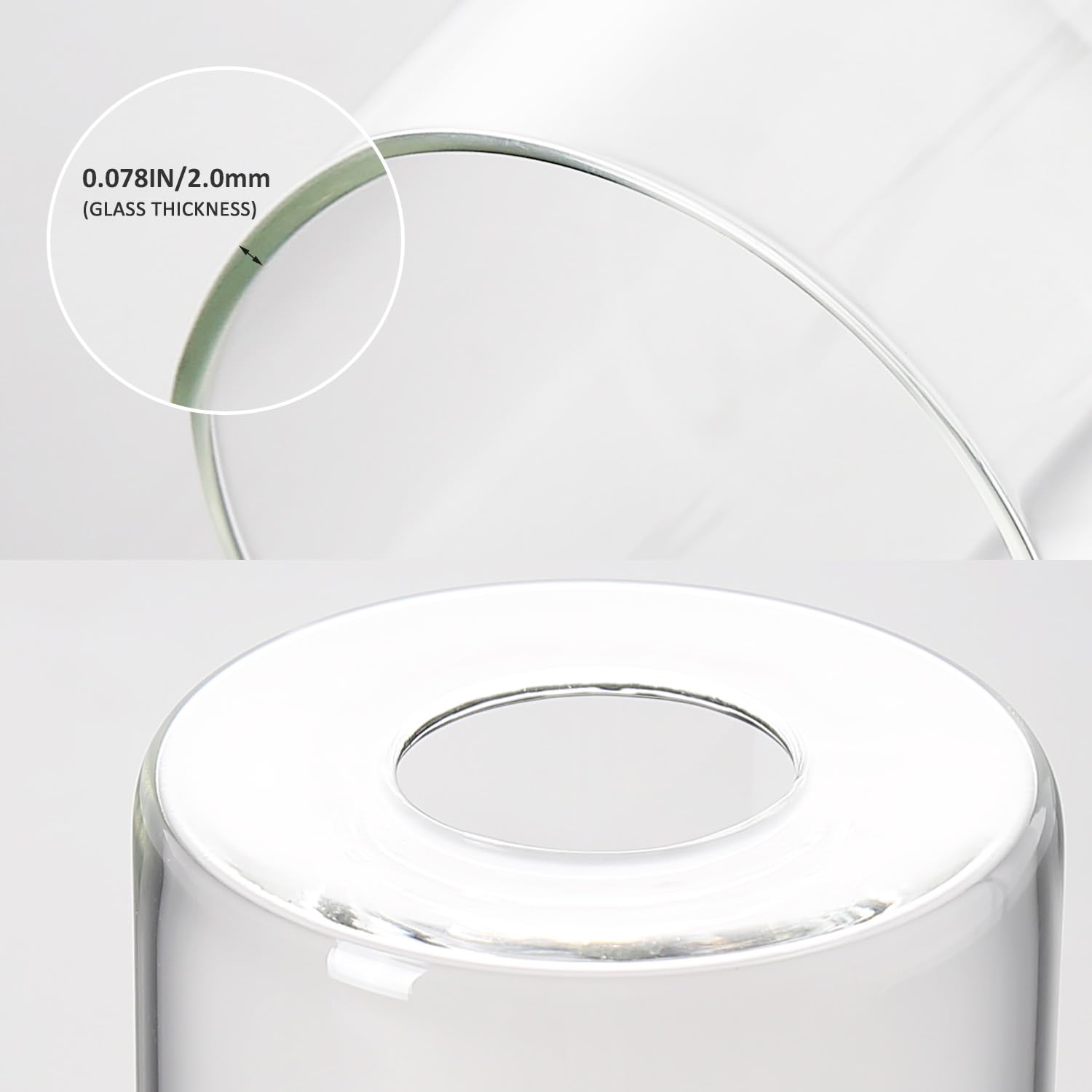 Clear Glass Shade, Cylinder Glass Lamp Shade Lampshade Replacement for Lighting Fixture, Ceiling Fans, Chandelier, Table Lamps, Wall Lamp