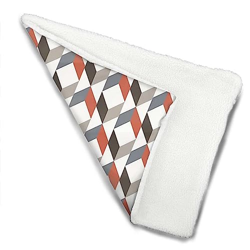 Charcoal Grey White Soft Warm Pet Throw Blanket for Pet Geometric Triangles Squares for Pets Beds Pets Blankets and Kennel Red Black 14" x 18"