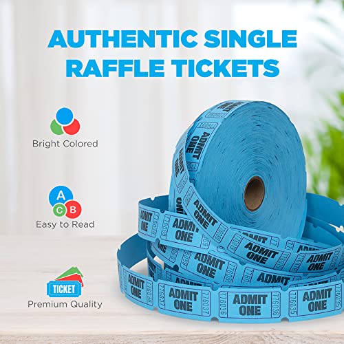 Raffle Tickets - Admit One Single Roll - Roll of 2000 Raffle Tickets (White)