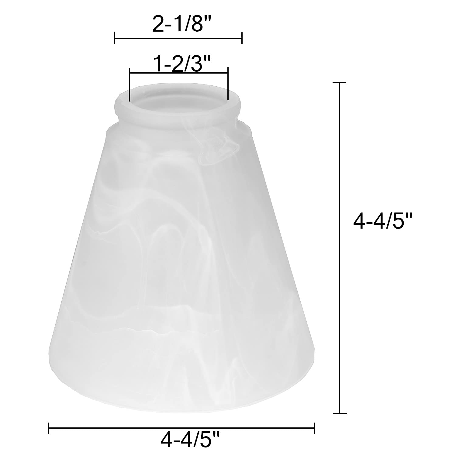 Pack of 4 Alabaster Transitional Style Shade, Transitional Style Replacement Glass Shade, XIDING Ceiling Fans Glass Shade, with Standard 2-1/8" Fitter Size, 4-4/5" high, 4-4/5" Diameter
