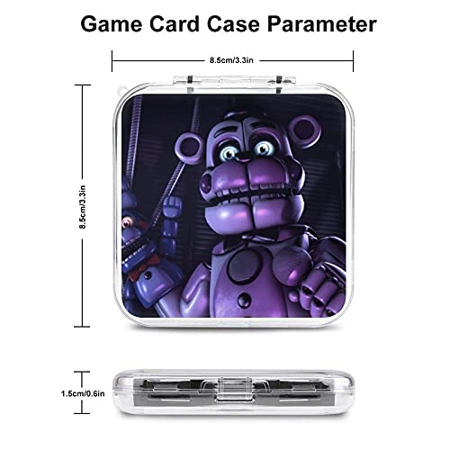 F-NAF Game Card Case Compatible with Switch Games - 12 Slots Storage Box, Slim and Portable Protective Shell Storage Bag.