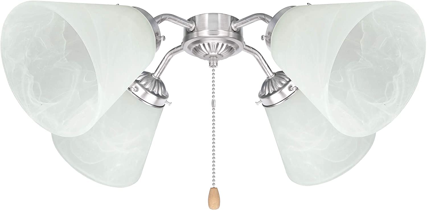 Pack of 4 Alabaster Transitional Style Shade, Transitional Style Replacement Glass Shade, XIDING Ceiling Fans Glass Shade, with Standard 2-1/8" Fitter Size, 4-4/5" high, 4-4/5" Diameter