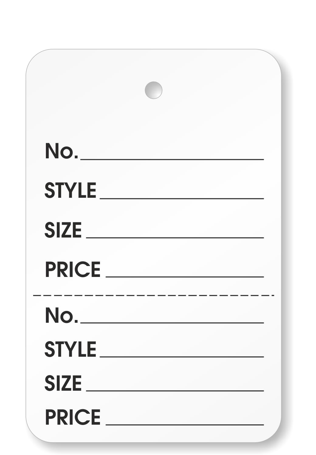 SmartSign 2.875 x 1.75 inch White Perforated Garment Tags Size - 6 | Clothing Size Style Price | 12 Point Cardstock, Pack of 1000, Made in USA