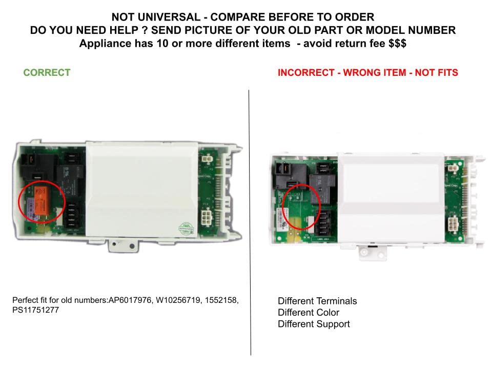 GLOB PRO SOLUTIONS W10256719 1552158 CKD2793 Main Control Board compatible with Whirlpool,