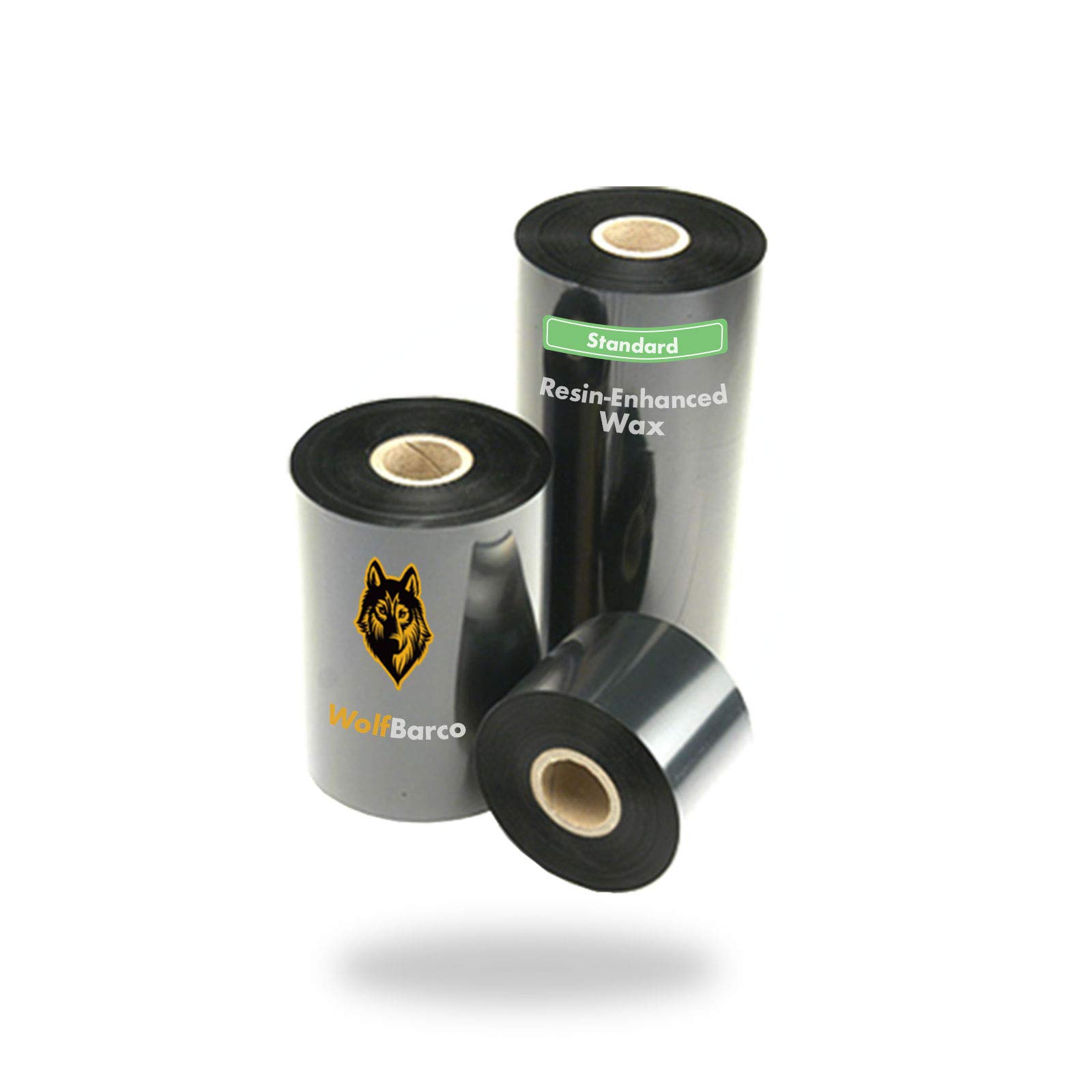 6 Rolls Wolfbarco 4.33" x 1476' (110mm x 450m) Black Standard Wax Thermal Transfer Ribbon Compatible with Zebra ZT200, ZT220, ZT230, ZT410, ZT420,TEC, INTERMEC, Citizen, TSC, GODEX, ARGOX Printers