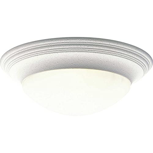 Progress Lighting P3697-30 Alabaster Glass Close-to-Ceiling, 16-5/8-Inch Diameter x 5-1/2-Inch Height, White