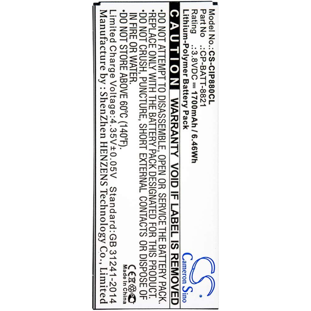 Replacement for Cisco GP-S10-374192-010H Battery - Fully Compatible with Cisco 8800, 74-102376-01, CP-BATT-8821 - (1700mAh Li-Polymer)