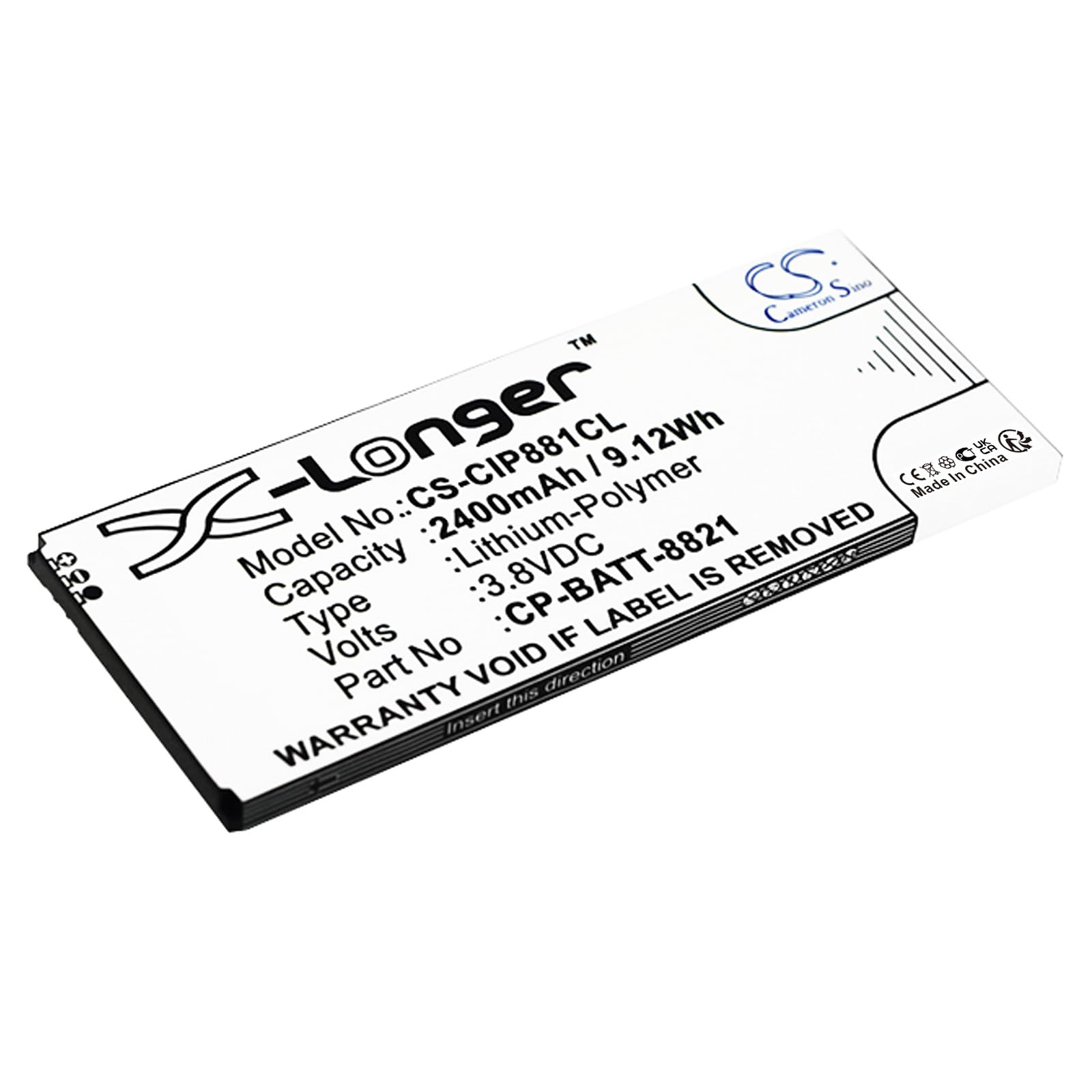 Enyuly 2400mAh Replacement Battery for 8800 GP-S10-374192-010H CP-BATT-8821 74-102376-01 (3.8V)