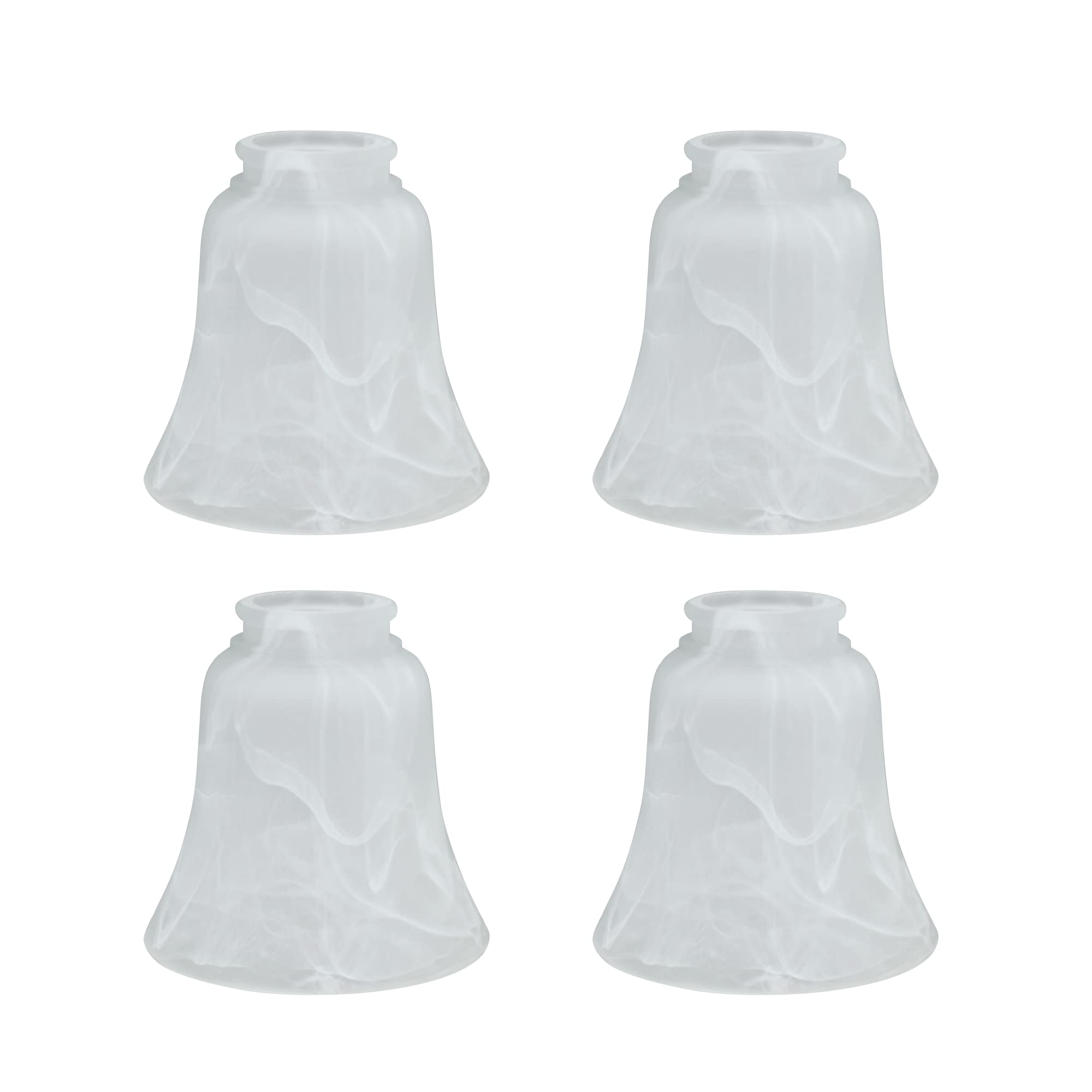 Aspen Creative 23030-4 Transitional Alabaster Bell Shape Ceiling Fan Glass Shade 2-1/8" Fitter, 4-3/4" D x 4-3/4" H, 4 Pack