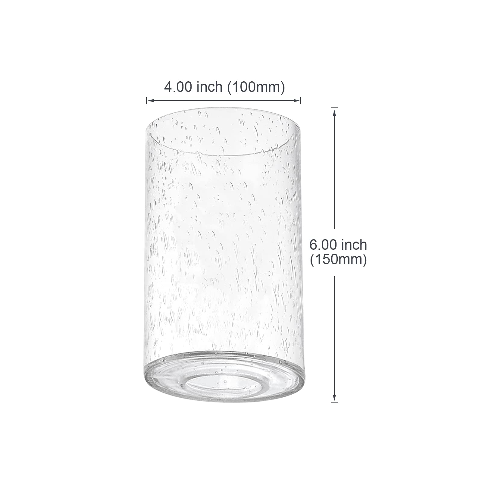 WINSHEN Cylinder Seeded Glass Lamp Shades, Bubble Glass Replacement Lampshades