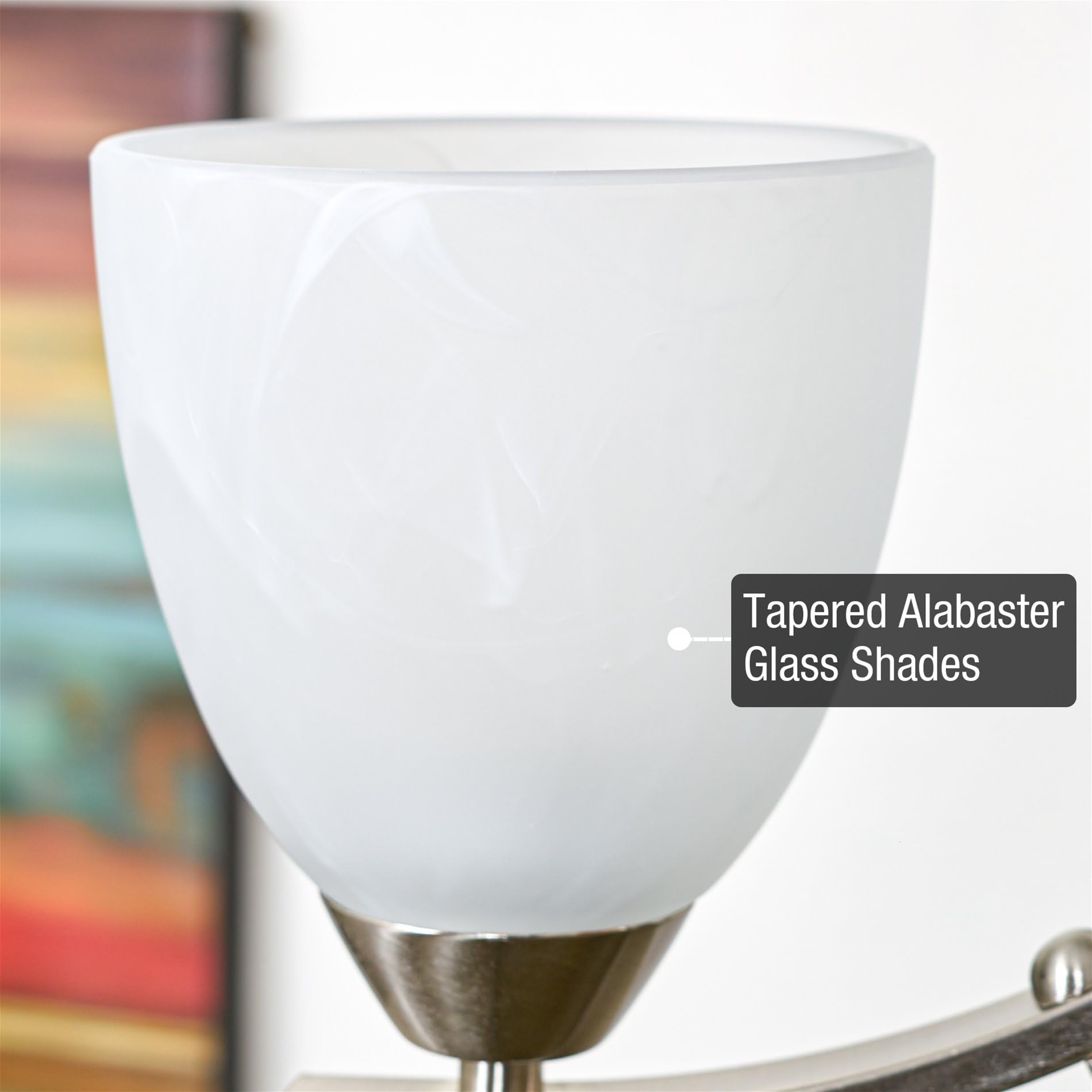Kira Home Weston 5" Glass Shades, Alabaster Replacement Glass, 1-5/8" Fitter Opening for Threaded Medium Base Socket, 5" x 5", 3-Pack