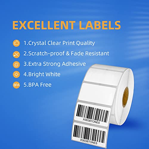 AKOGIRSE 3"x1" Multipurpose Barcode/FNSKU/UPC/FBA Direct Thermal Label, 12 Rolls/15600 Labels, Perforated, Strong Adhesive Shipping Label Compatible with Rollo & Zebra Desktop Printer, BPA&BPS Free