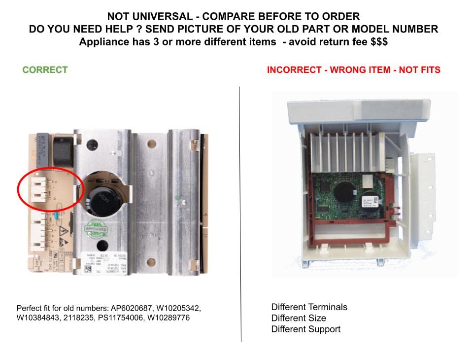 GLOB PRO SOLUTIONS W10205342 2118235 W10289776 W10384843 CKD2899 Motor Control Unit compatible with Amana, Inglis, Maytag Whirlpool