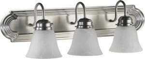 Quorum International 5094-3-165 Vanity Lights with Alabaster Swirl Glass Shades, Satin Nickel