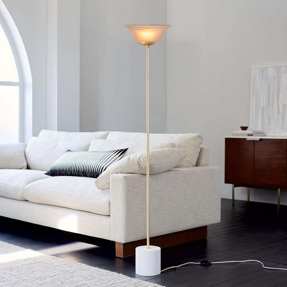SHENGQINGTOP 12"D Alabaster Glass Domed Shade with 1.65" Opening, Pendant Light Cover, Lighting Fixture Replacement