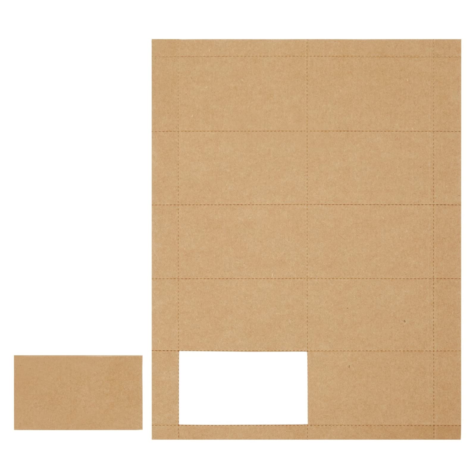 Juvale 1000 Piece Blank Printable Business Cards 3.5 x 2, Kraft Paper Perforated Cardstock for Inkjet and Laser Printers, 10 Cards Per Sheet (Brown)