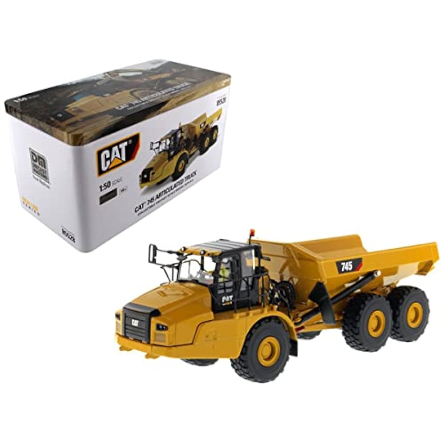 Diecast Masters CAT Caterpillar 745 Articulated Hauler Dump Truck with Removable Operator High Line Series 1/50 Diecast Model