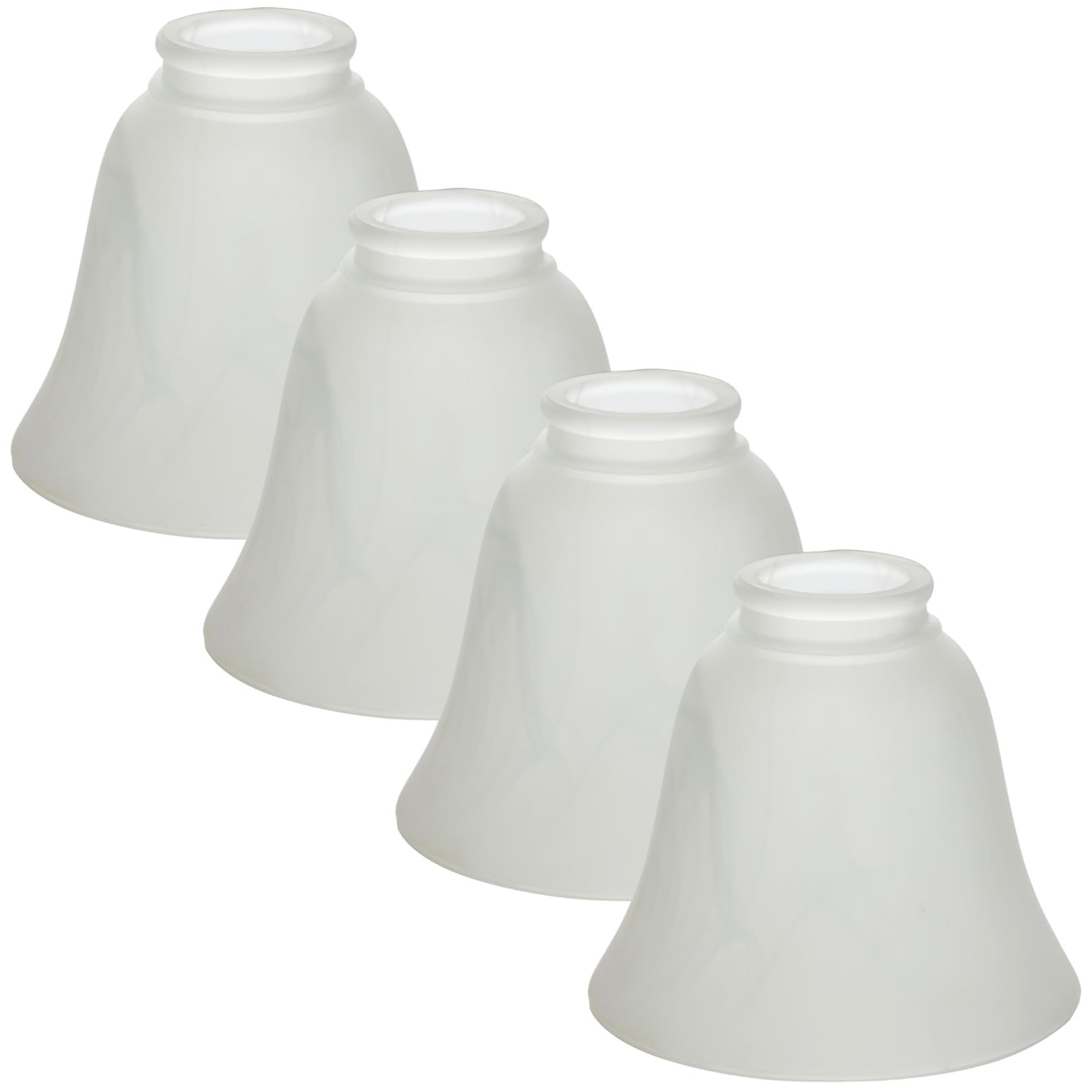 LIGHTACCENTS 4-Pack Ceiling Fan Light Covers -white Alabaster Glass Shade Lamp Replacement Kit For Ceiling Fan Light Kits. Glass Lamp Shade Replacement Used For Ceiling Fan Globe Replacement