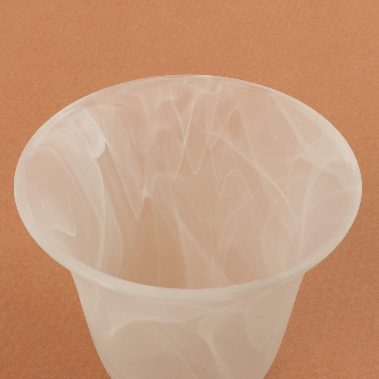 Eumyviv 4 Pack Bell Shaped Alabaster Glass Lamp Shade Replacement with 1-5/8-inch Fitter Opening for Ceiling Fan Light Kit Wall Sconce Pendant Light Fixture A00029