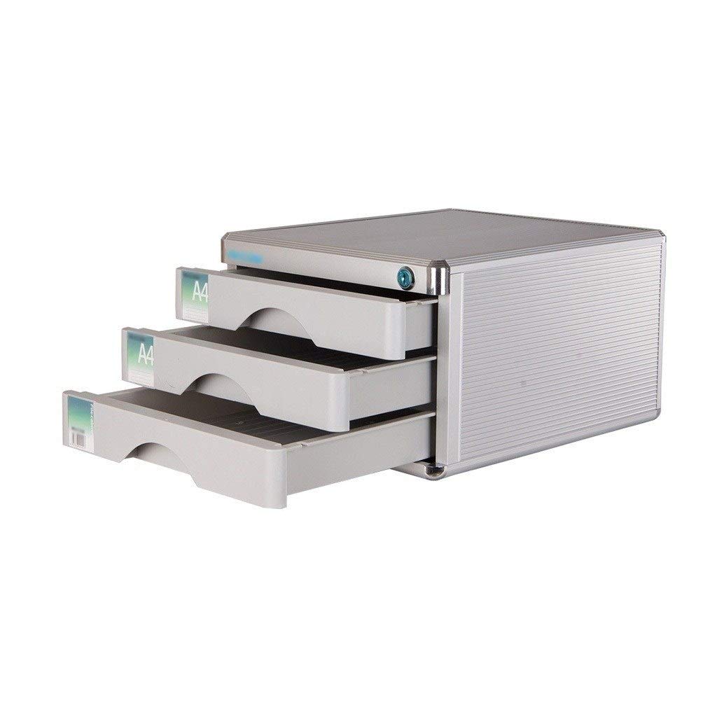 Flat File Cabinet, 3-Layers Office Storage Cabinet, Desktop Storage with Lock, Suitable for A4 File Storage