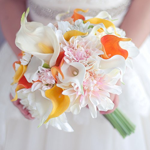 Veryhome 20pcs Artificial Calla Lily Flowers White for DIY Bridal Wedding Bouquet Centerpieces Home Decor (White)
