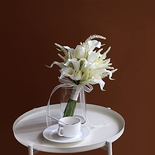 Veryhome 20pcs Artificial Calla Lily Flowers White for DIY Bridal Wedding Bouquet Centerpieces Home Decor (White)
