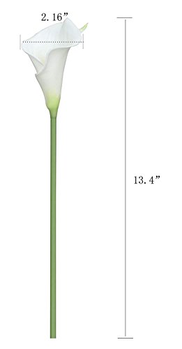 Veryhome 20pcs Artificial Calla Lily Flowers White for DIY Bridal Wedding Bouquet Centerpieces Home Decor (White)