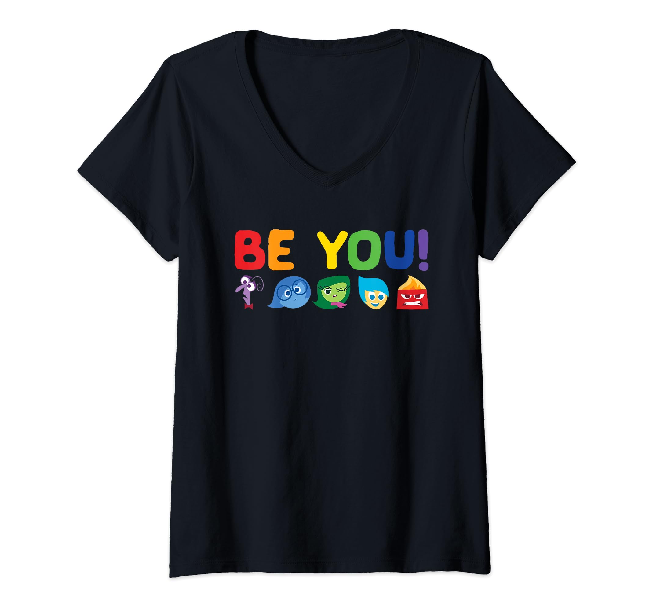 Womens Disney Pixar Inside Out Be You Rainbow V-Neck T-Shirt