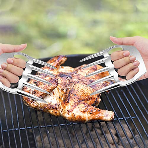 Meat Claws for Shredding Heavy Duty Meat Shredder Tool Meat Shredder Claws BBQ Tool for Shredding Meat, Smoker Accessories (Silver)