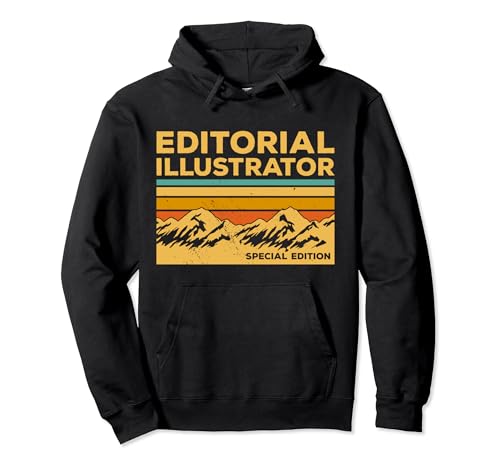 Vintage Editorial Illustrator Pullover Hoodie