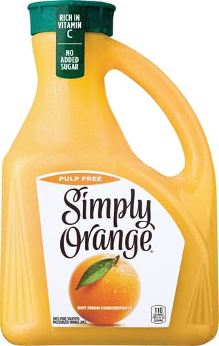 Simply Orange Juice, 89 fl oz, 100% Juice Not from Concentrate, Pulp Free