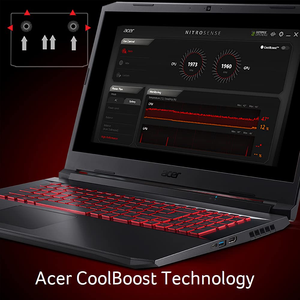 Acer Nitro 5 AN517-41-R7FP Gaming Laptop, AMD Ryzen 5 5600H Hexa-Core Processor | NVIDIA GeForce RTX 3060 Laptop GPU | 17.3" FHD 144Hz IPS Display | 16GB DDR4 | 512GB NVMe SSD | WiFi 6 | BL Keyboard