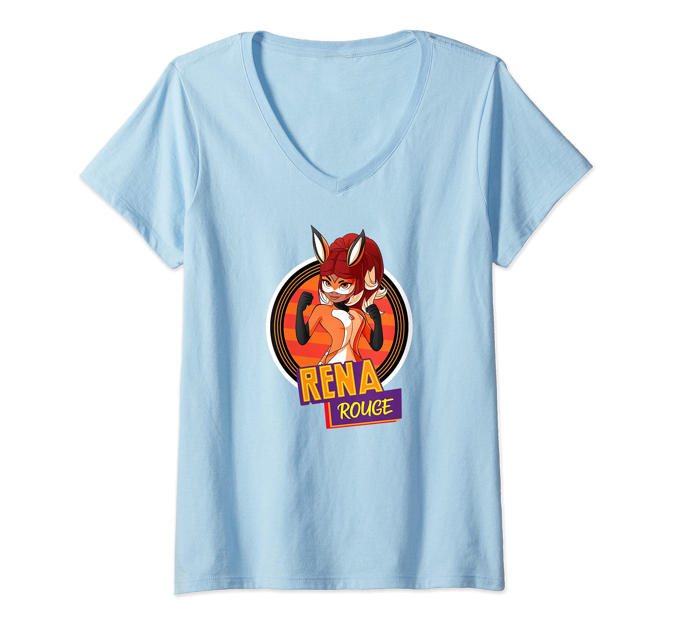 Womens Miraculous Collection Rena Rouge Badge V-Neck T-Shirt